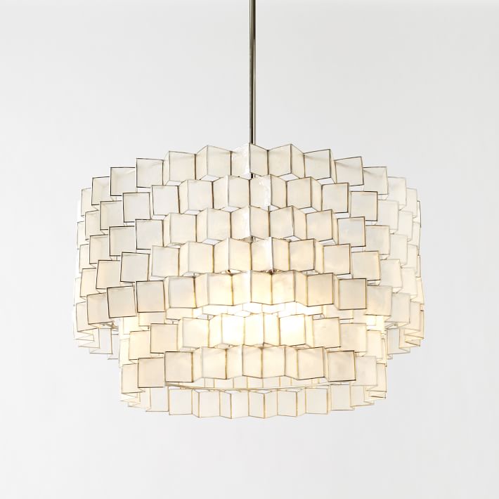 VIOTTO& CO. Capiz Zigzag Chandelier (24") – Viotto& Co.Wholesale